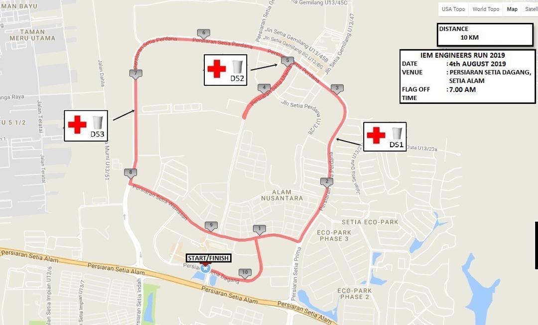 10km Route map | JustRunLah!