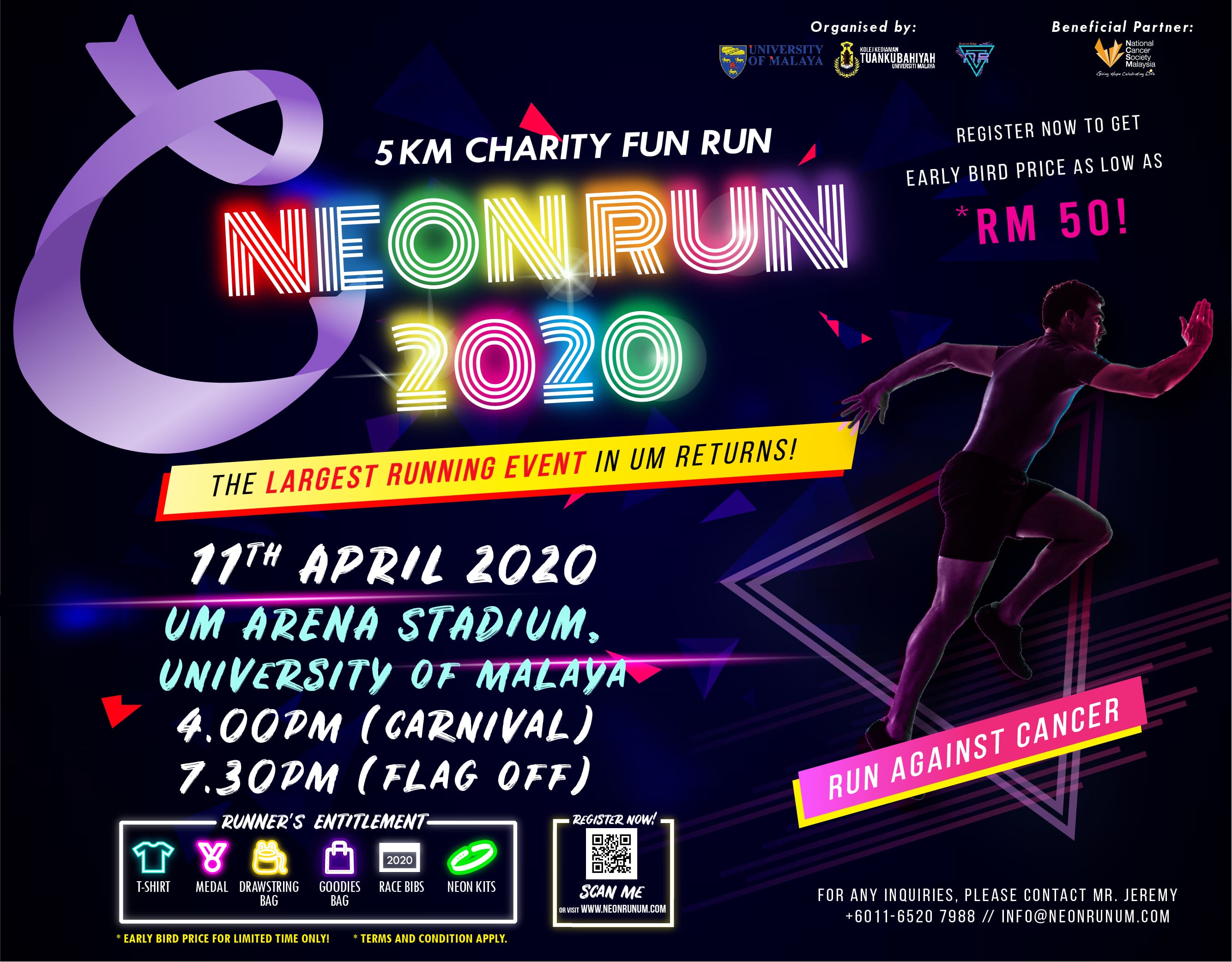 Neon Run 2020 : Run Against Cancer | JustRunLah!