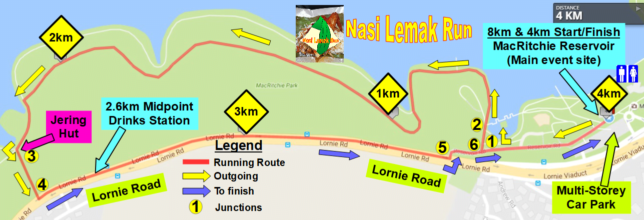 8km & 4km Route Map (for Participants) – Nasi Lemak Run | JustRunLah!